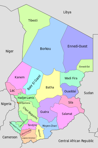 ملف:Administrative regions of Chad.svg - المعرفة