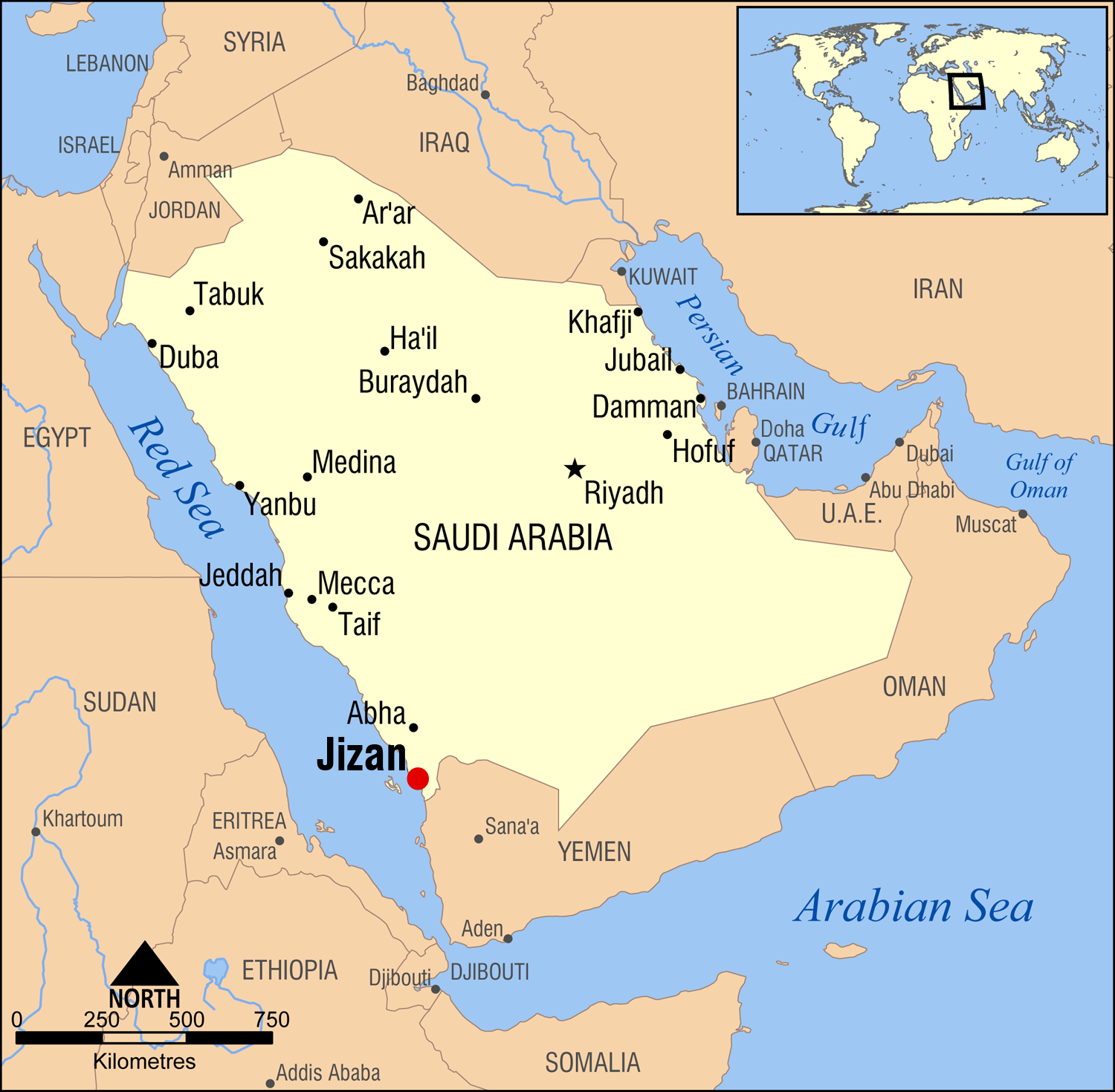 ملف:Jizan, Saudi Arabia locator map.png - المعرفة