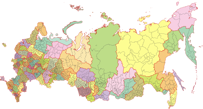 ملف:Map of subdivisions of Russia.svg - المعرفة