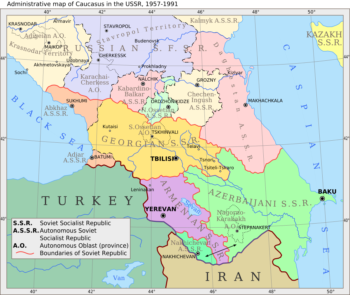 ملف:Soviet Caucasus map.svg - المعرفة