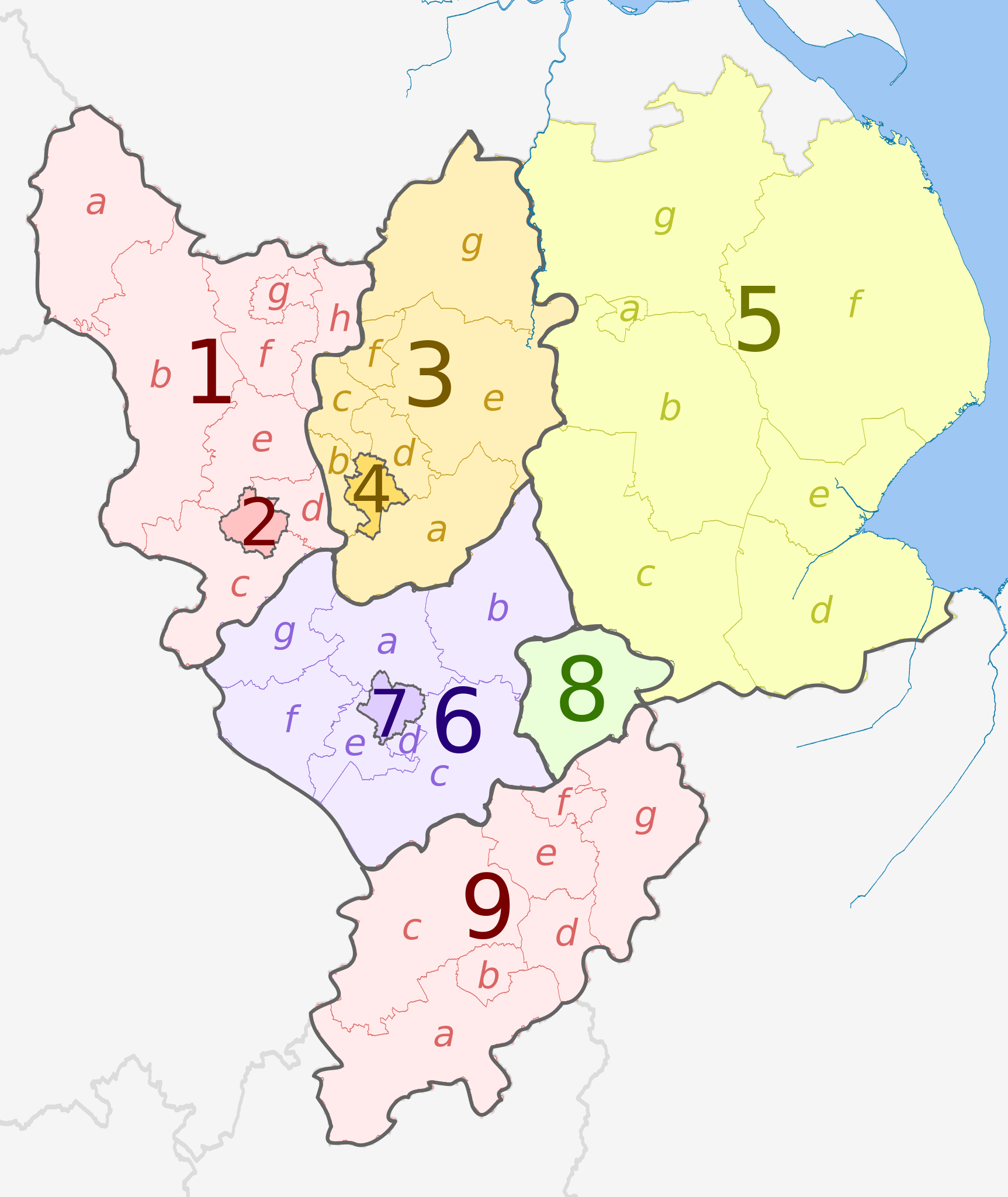 ملف:East Midlands counties 2009 map.svg - المعرفة