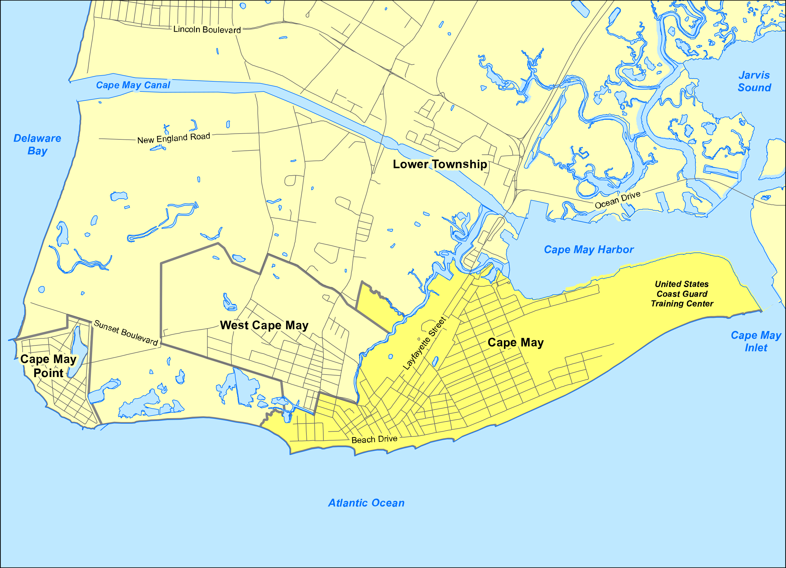 ملف:Cape May Map.svg - المعرفة