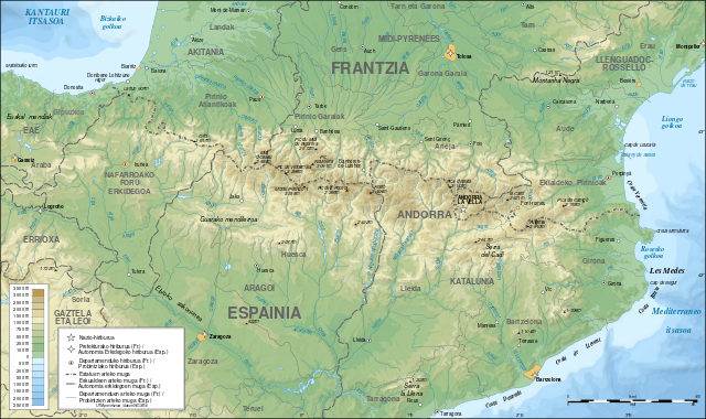 ملف:Pyrenees topographic map-eu.svg - المعرفة