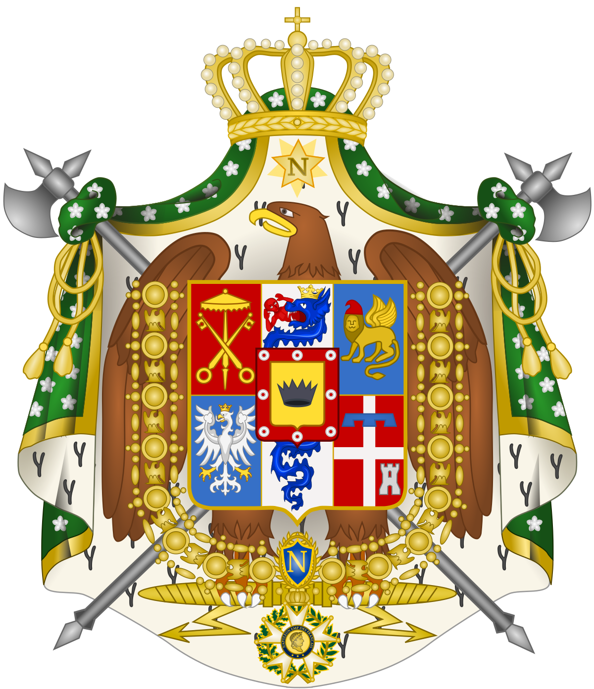 ملف:Coat of Arms of the Kingdom of Italy (1805-1814).svg - المعرفة