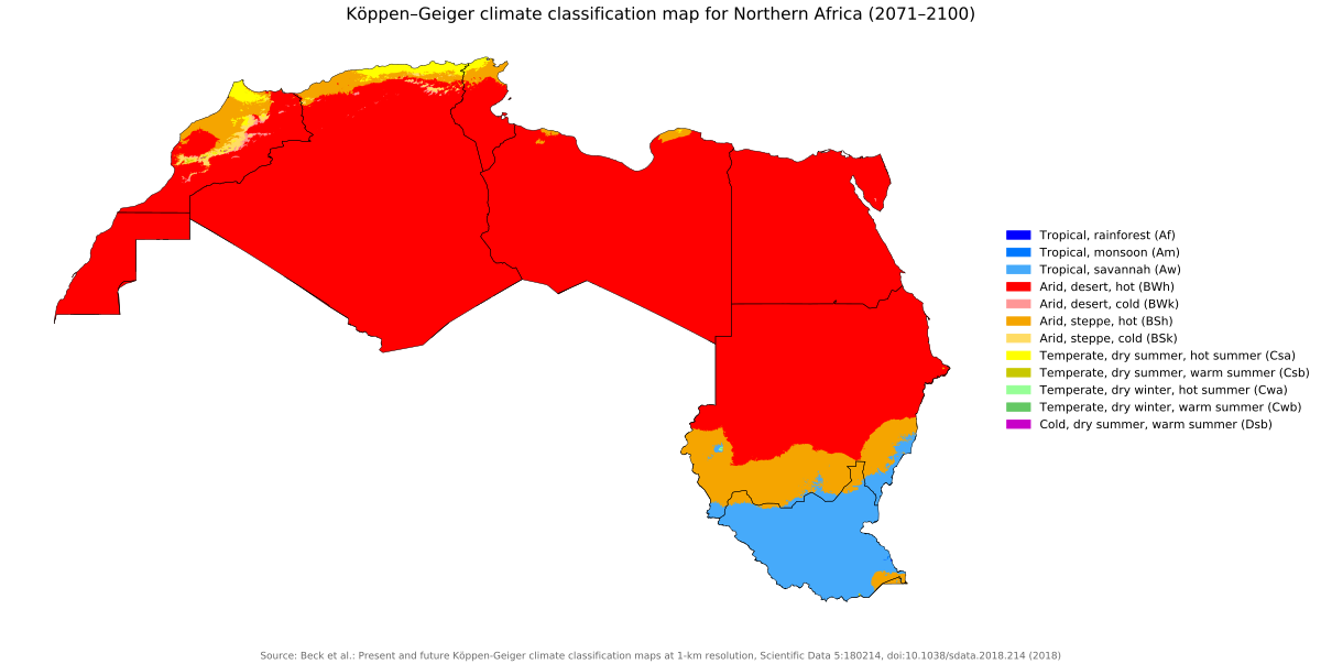 ملف:Koppen-Geiger Map Northern Africa future.svg - المعرفة