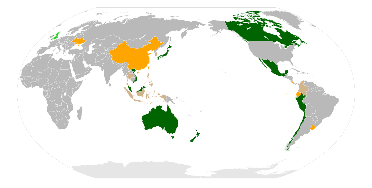 ملف:CPTPP Trade Agreement Map.svg - المعرفة