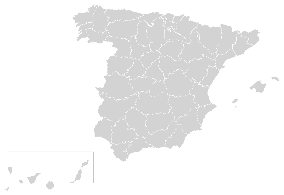 ملف:Blank Spain Map (Provinces).svg - المعرفة