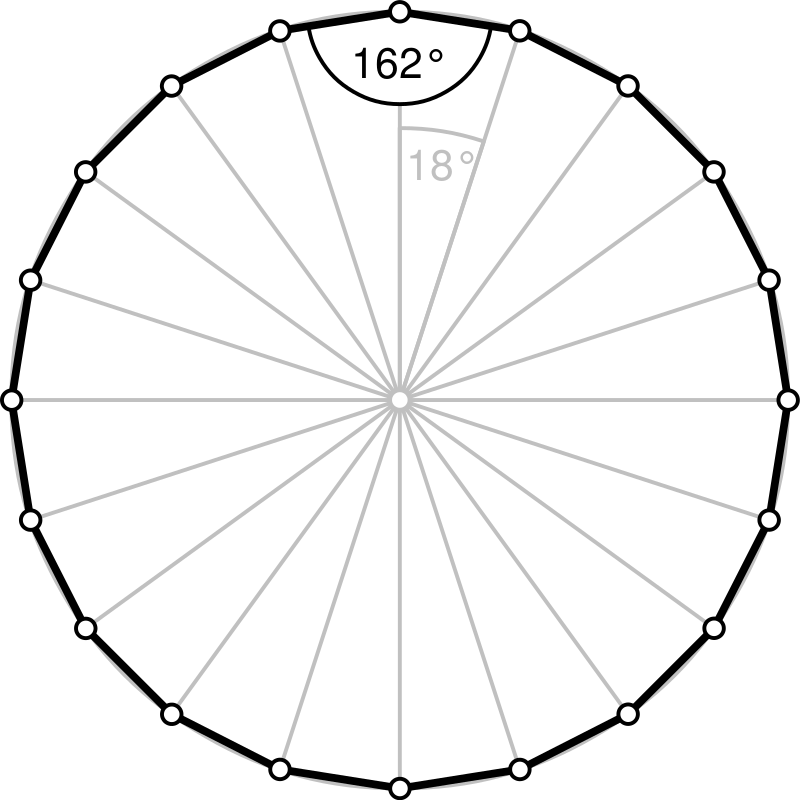 ملف:Regular polygon 20 annotated.svg - المعرفة