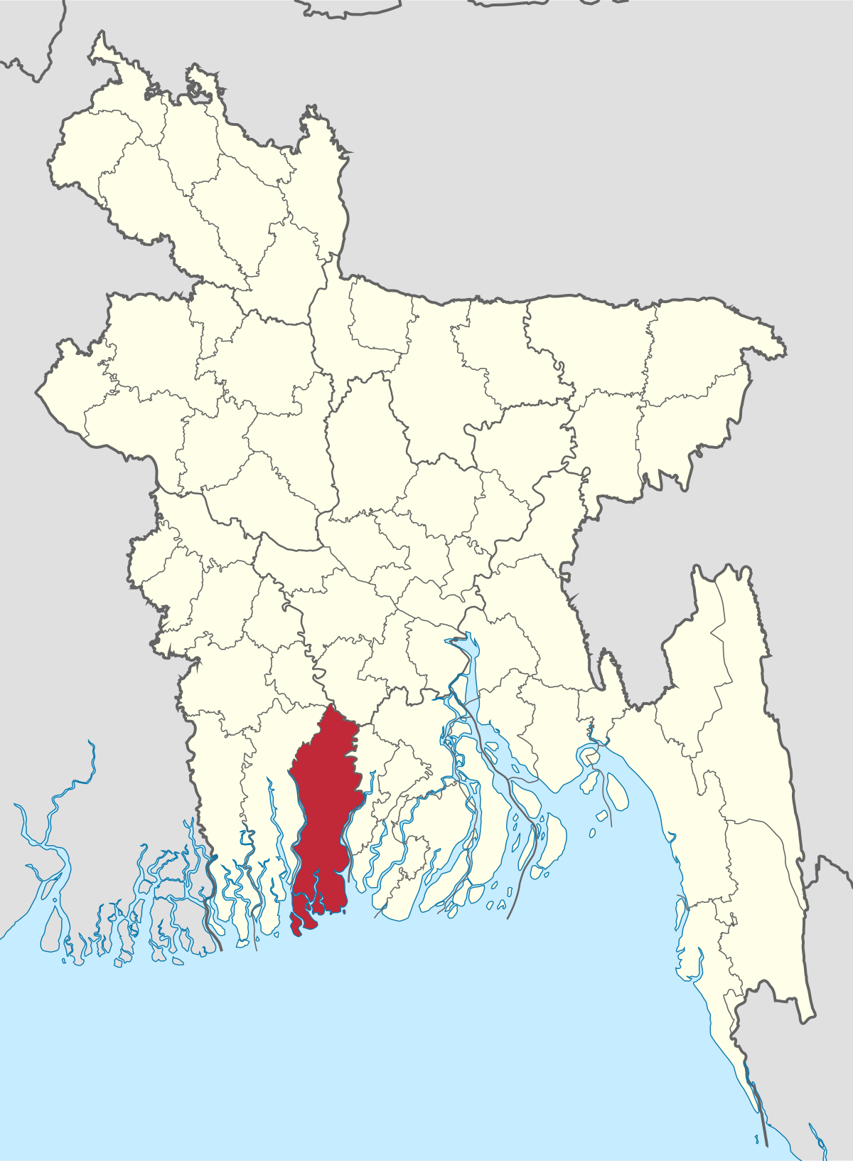 ملف:BD Bagerhat District locator map.svg - المعرفة