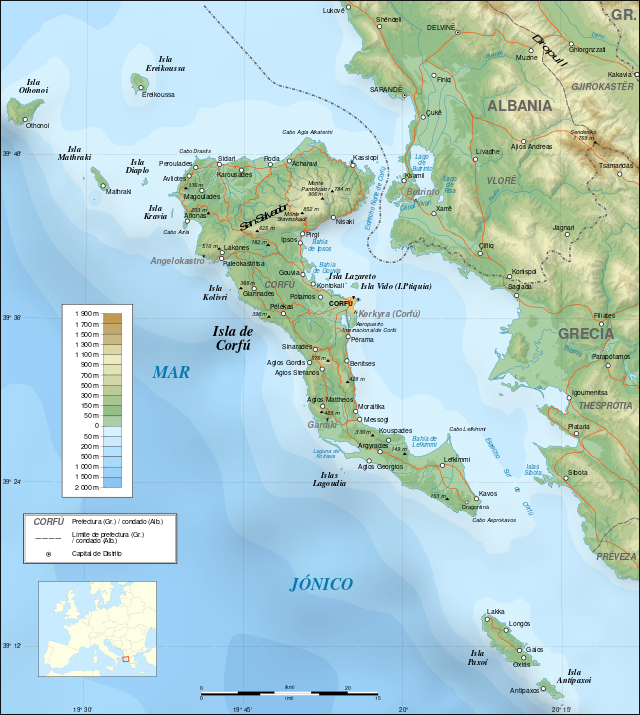 ملف:Corfu topographic map-es.svg - المعرفة