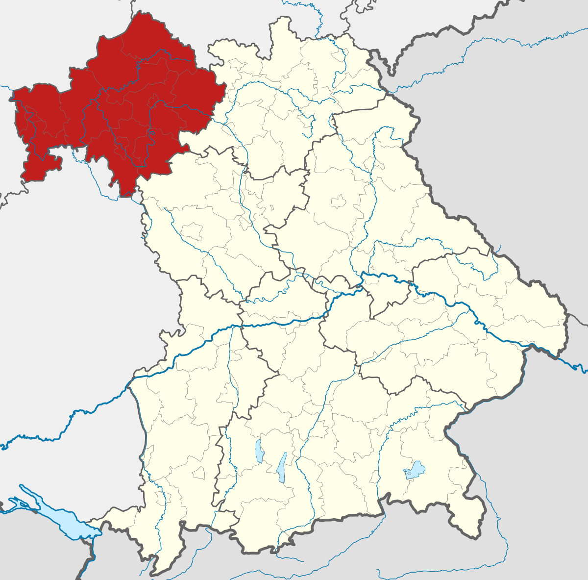 ملف:Locator map RB Unterfranken in Bavaria.svg - المعرفة