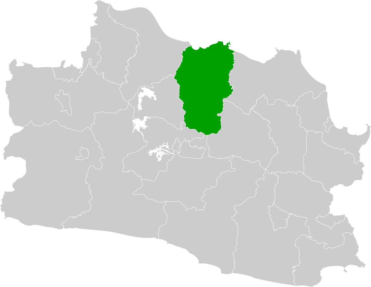 ملف:Map of West Java highlighting Subang Regency.svg - المعرفة