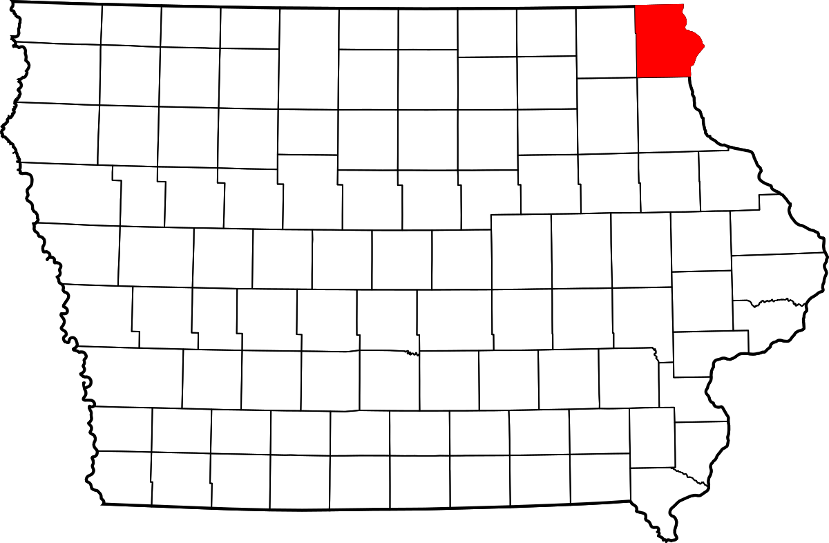 ملف:Map of Iowa highlighting Allamakee County.svg - المعرفة