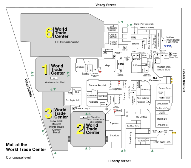 ملف:Map of the Mall at the World Trade Center (modifiable).svg - المعرفة