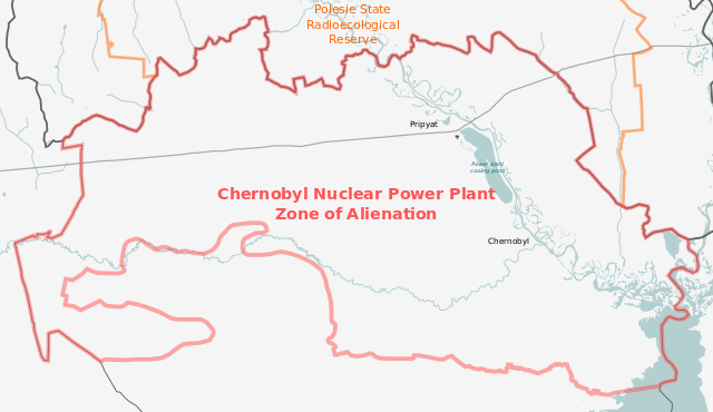ملف:Map of Chernobyl Exclusion Zone.svg - المعرفة