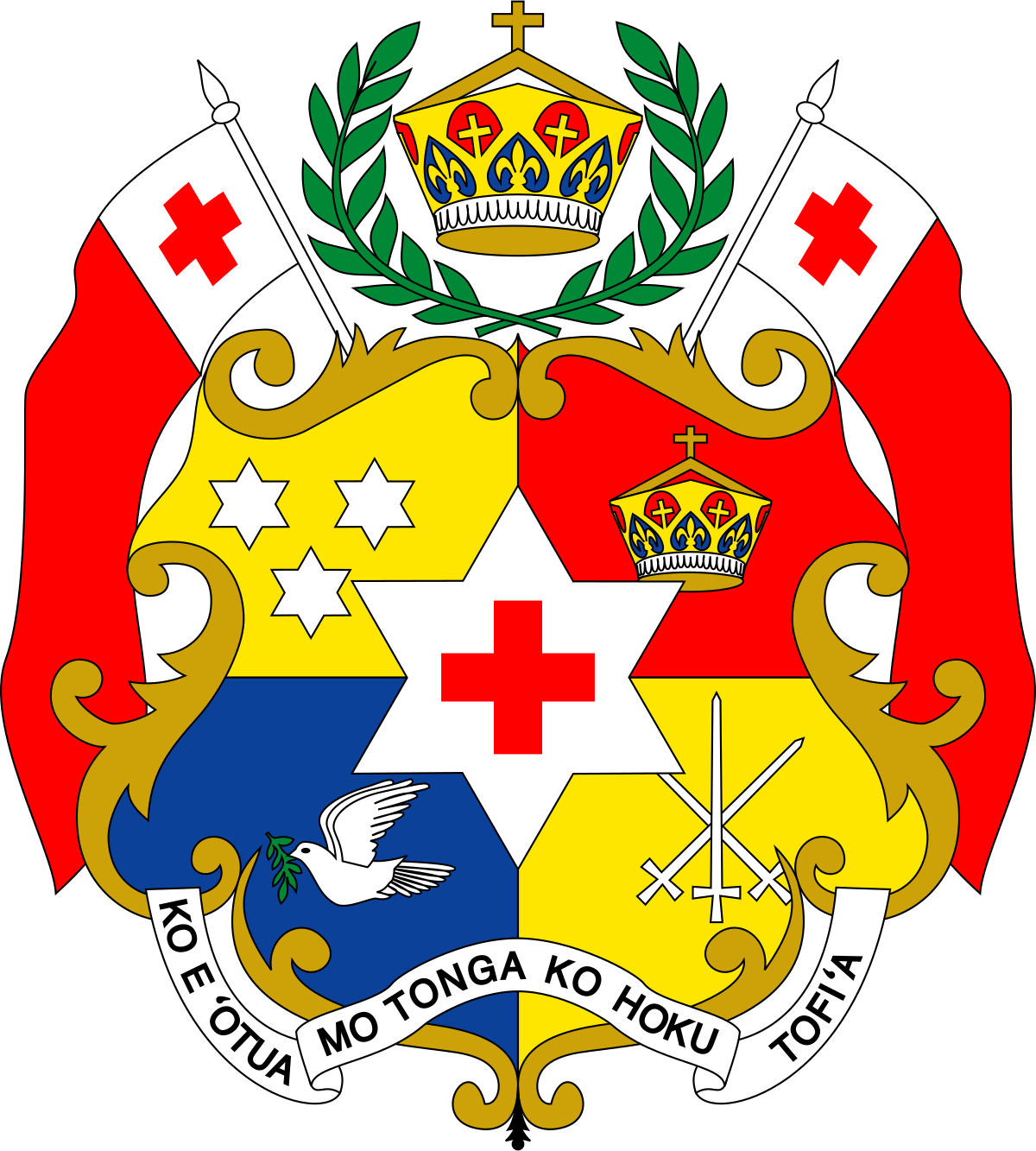 ملف:Sila o Tonga - Coat of arms of the Kingdom of Tonga.svg - المعرفة
