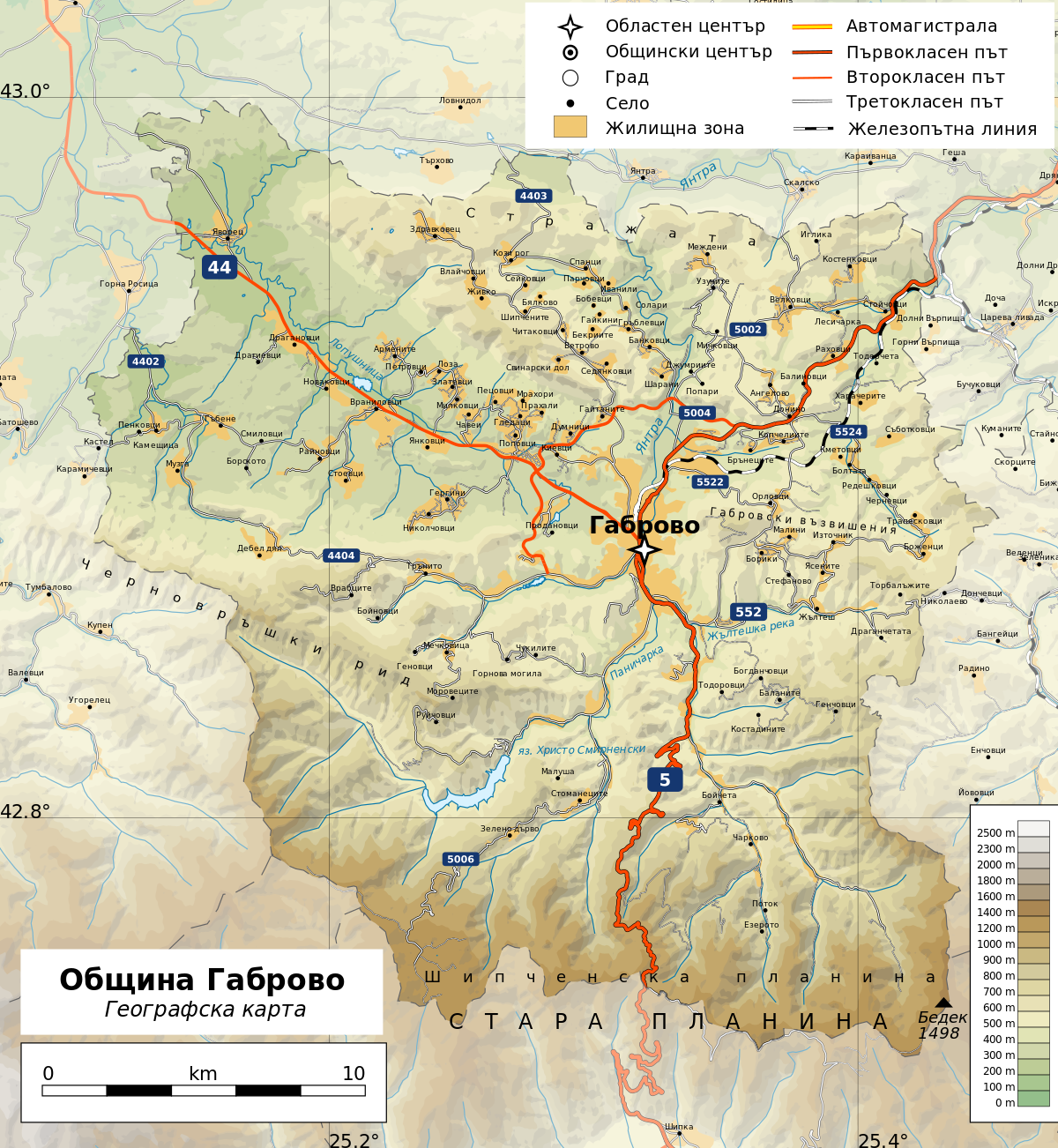 ملف:Bulgaria Gabrovo Municipality geographic map bg.svg - المعرفة