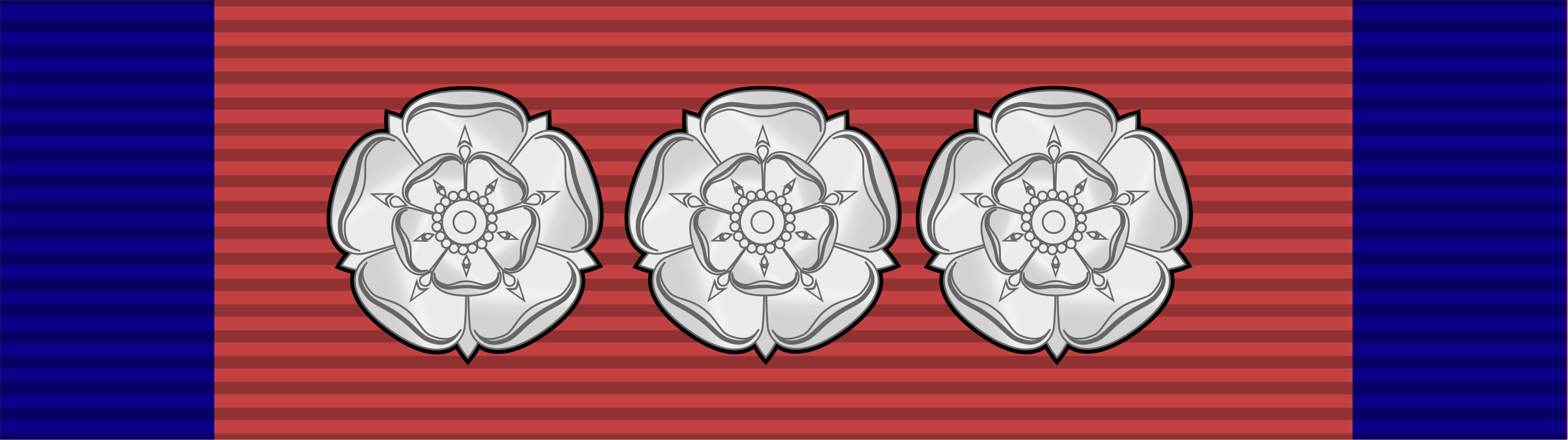 ملف:Distinguished Service Order Ribbon - with three bars.svg - المعرفة