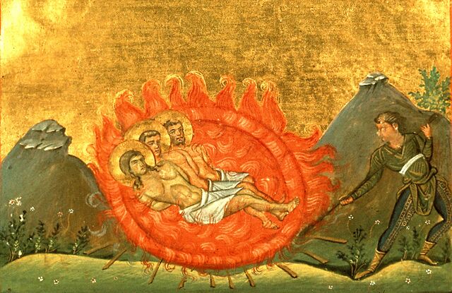 ملف:Fausta, and with her Evilasius and Maximus, at Cyzicus (Menologion ...