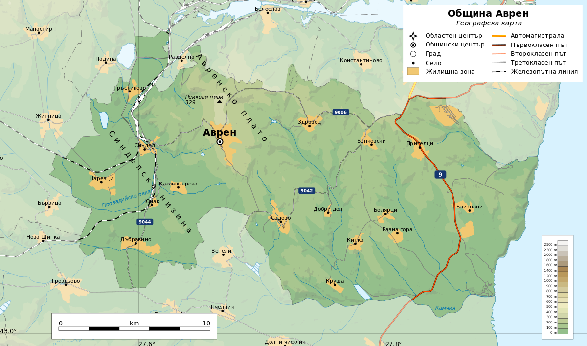 ملف:Bulgaria Avren Municipality geographic map bg.svg - المعرفة