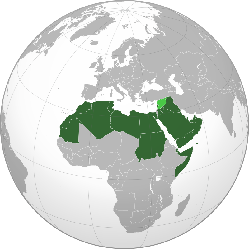 ملف:Arab League member states (orthographic projection).svg - المعرفة