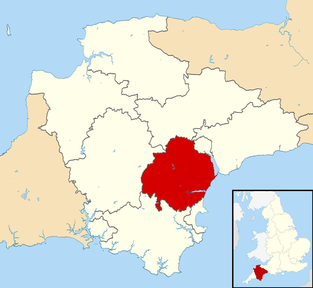 ملف:Teignbridge UK locator map.svg - المعرفة