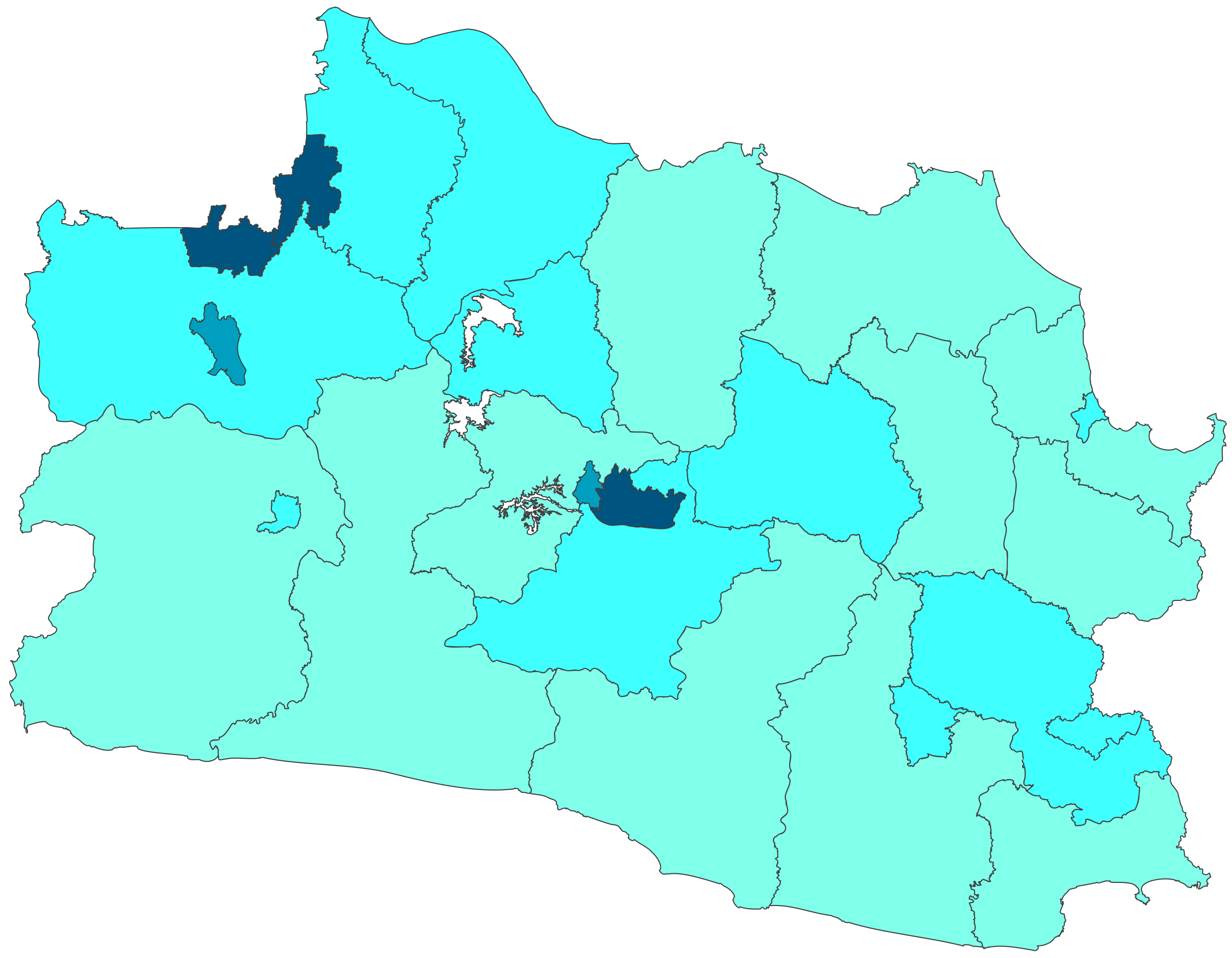 ملف:West Java cities regencies HDI 2020.svg - المعرفة