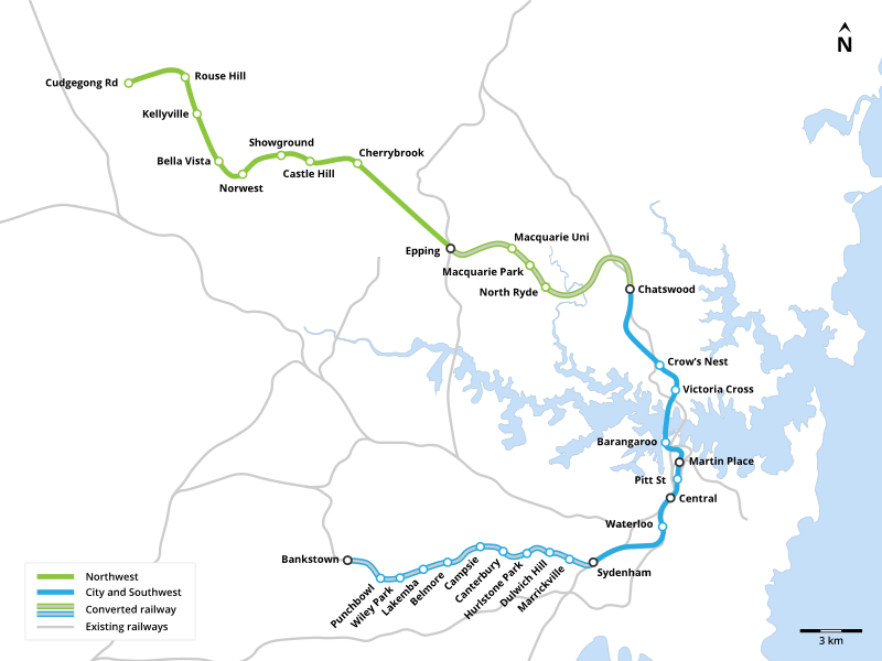 ملف:Scale Map of Proposed Sydney Metro.svg - المعرفة