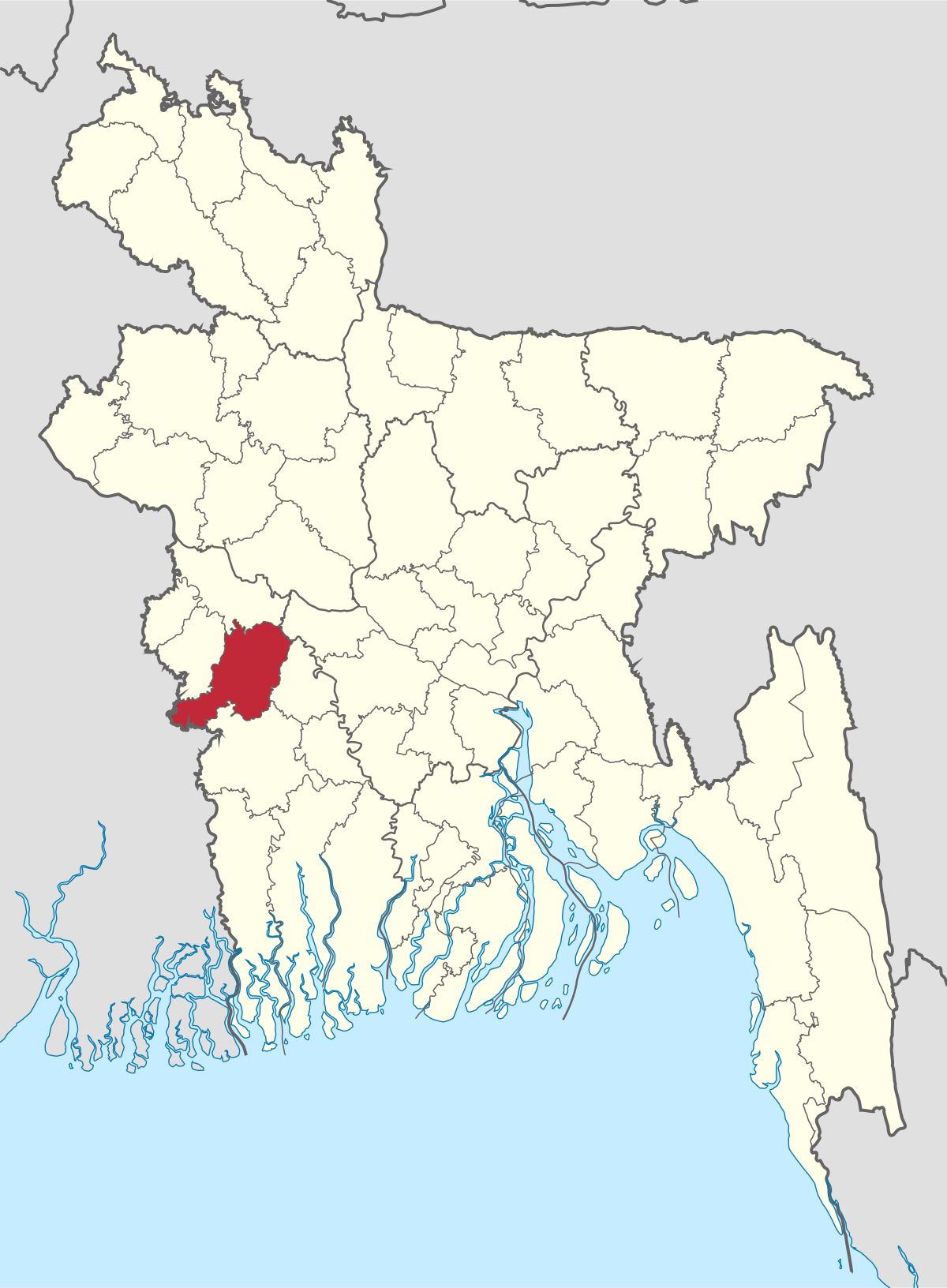ملف:BD Jhenaidah District locator map.svg - المعرفة