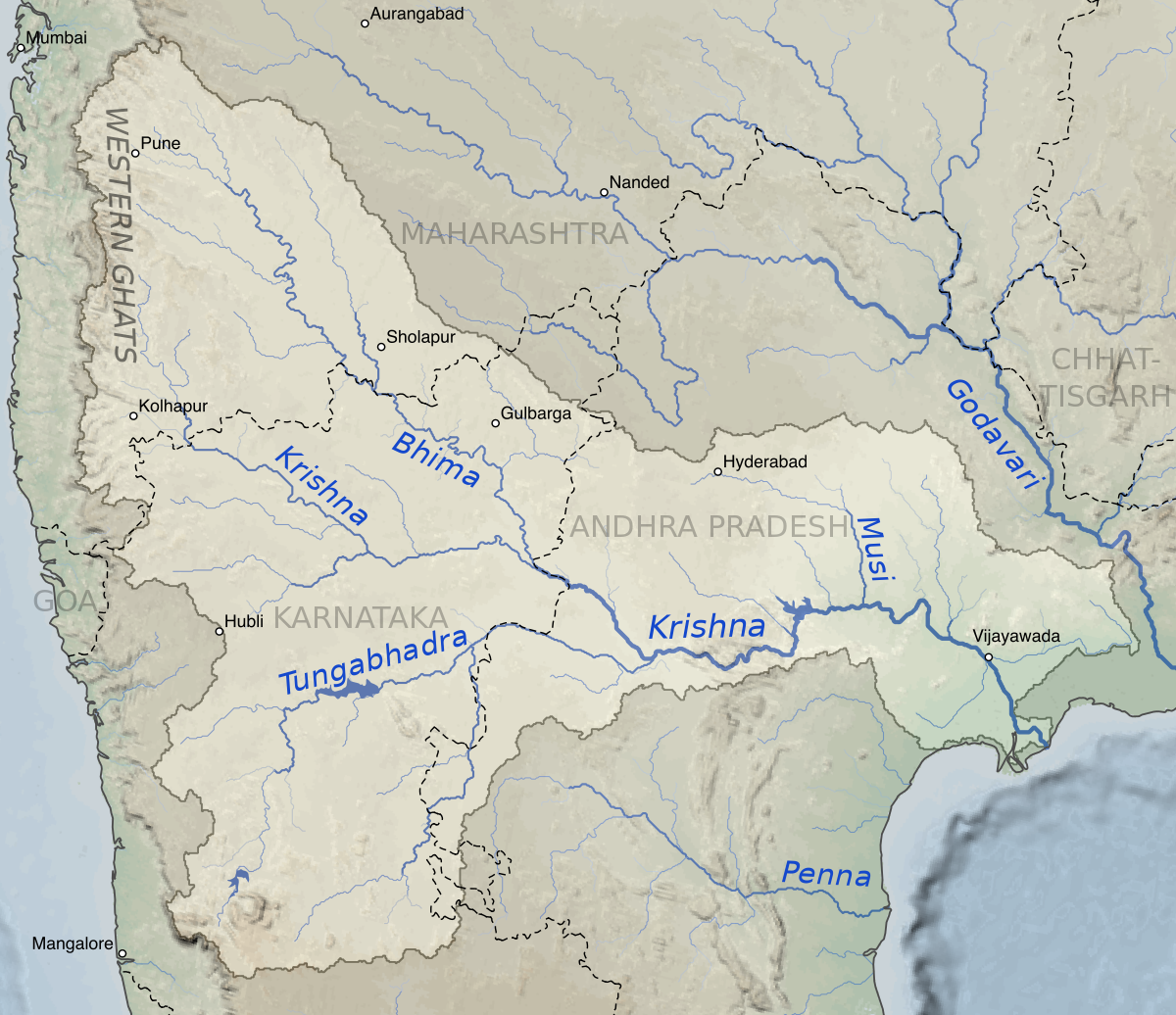 ملف:Krishna River basin map.svg - المعرفة