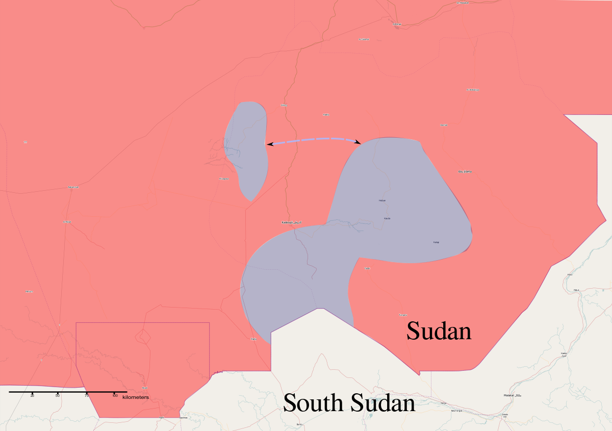 ملف:2011 SPLM-N South Kordofan Frontlines Map.svg - المعرفة