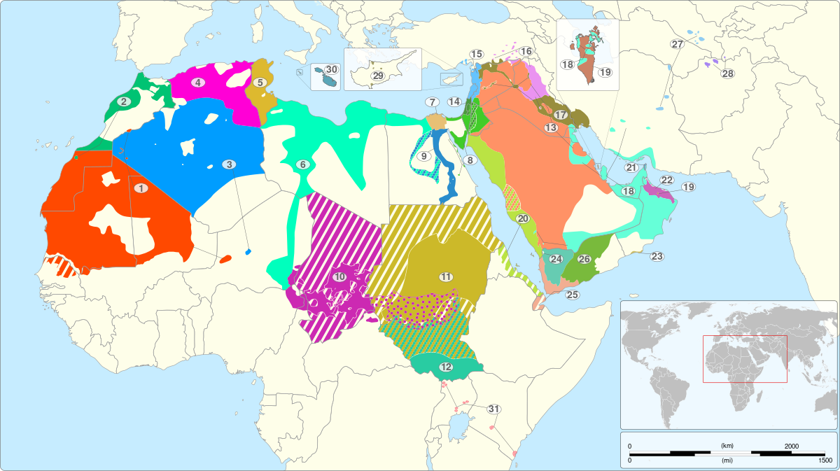 ملف:Arabic Varieties Map.svg - المعرفة