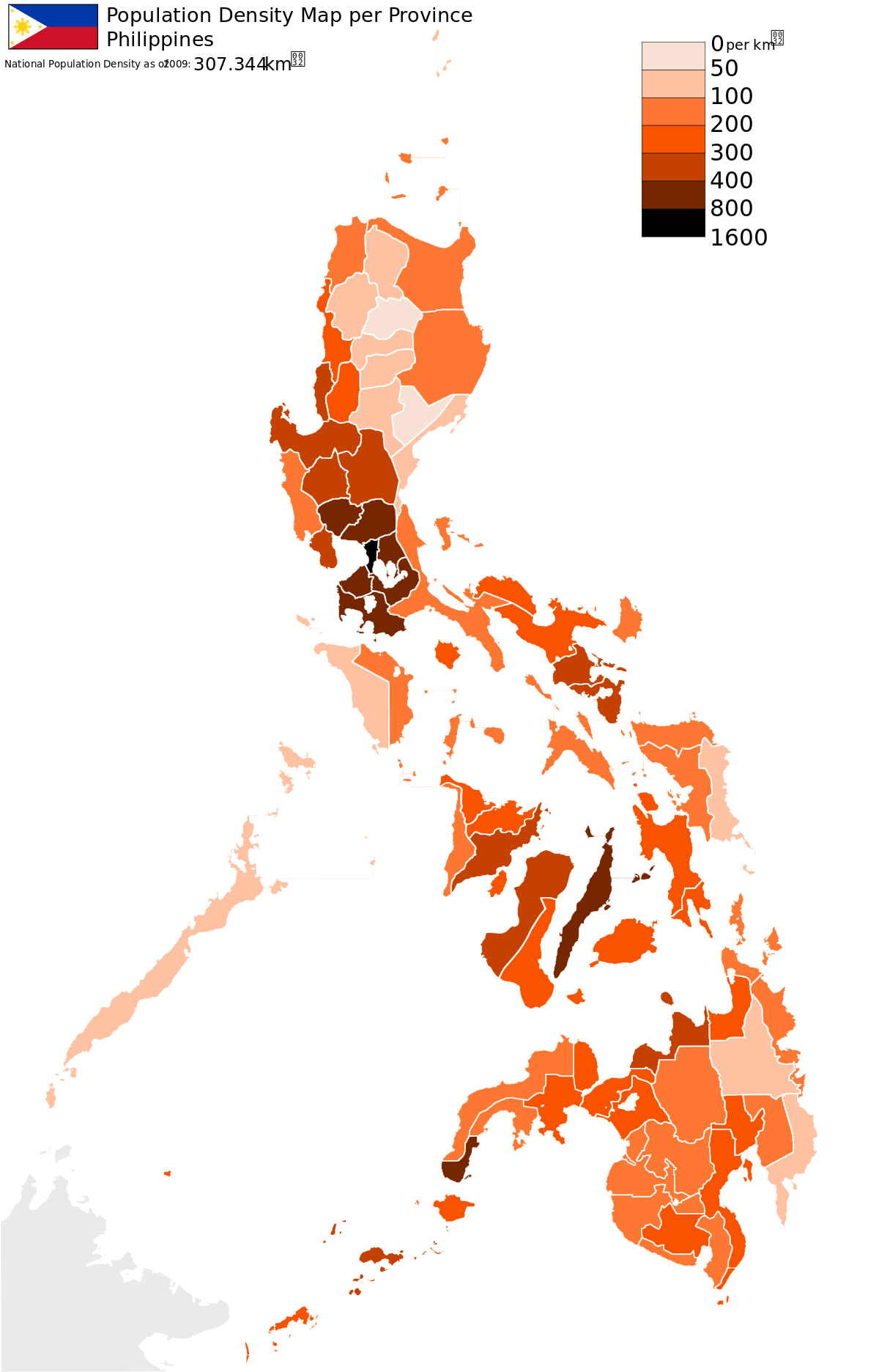 ملف:Philippines Population Density Map.svg - المعرفة