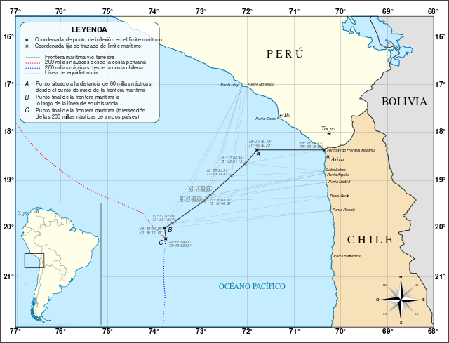 ملف:Mapa de la frontera marítima Chile-Perú.svg - المعرفة
