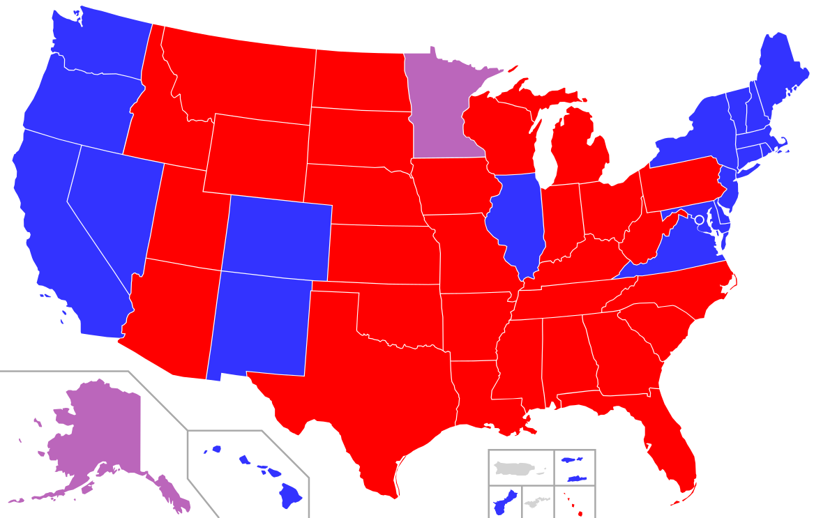 ملف:US State Government Control Map.svg - المعرفة