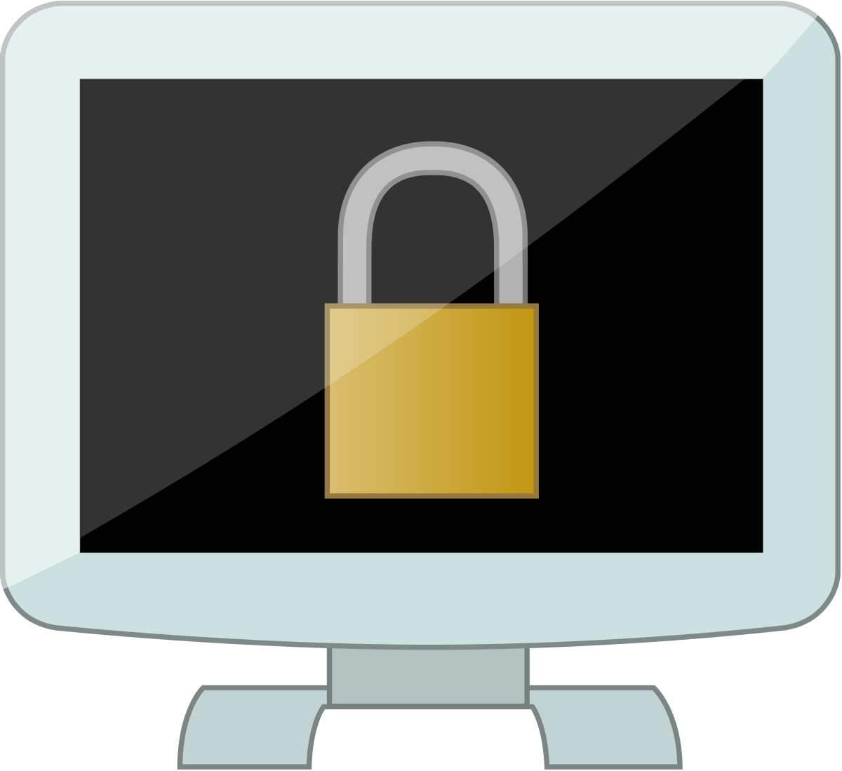 ملف:Monitor padlock.svg - المعرفة
