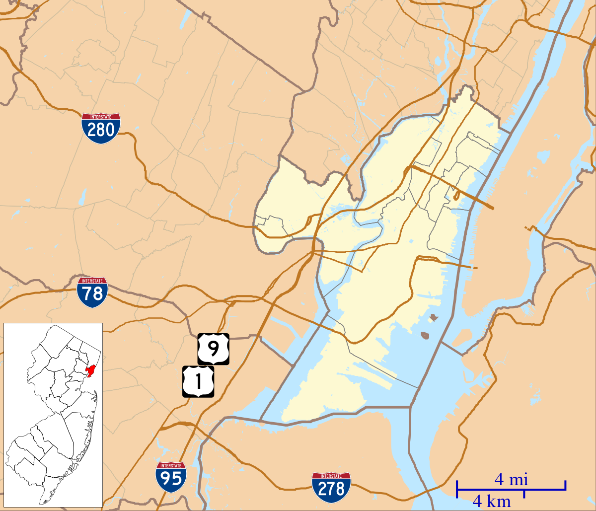 ملف:Location map of Hudson County, New Jersey.svg - المعرفة