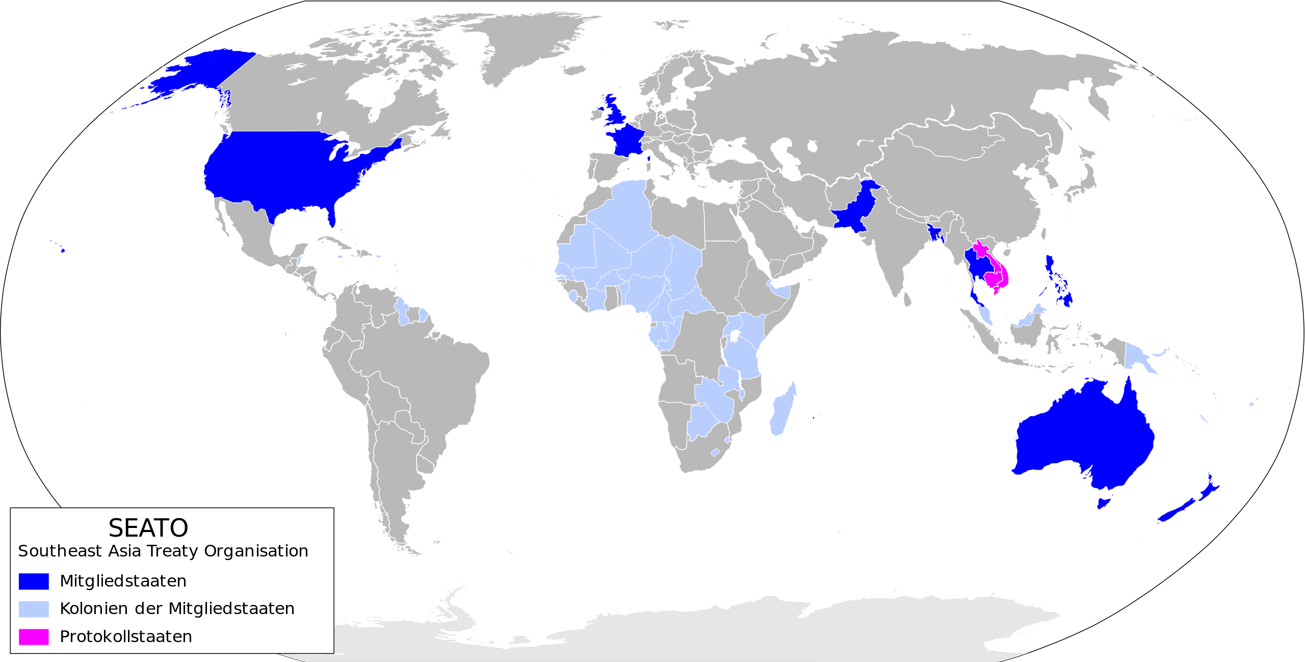 ملف:Map of SEATO member countries - de.svg - المعرفة