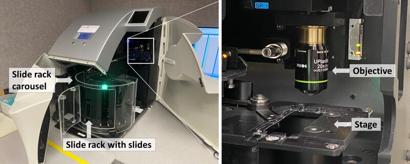 ملف:Leica microscopy slide scanner, annotated.jpg - المعرفة