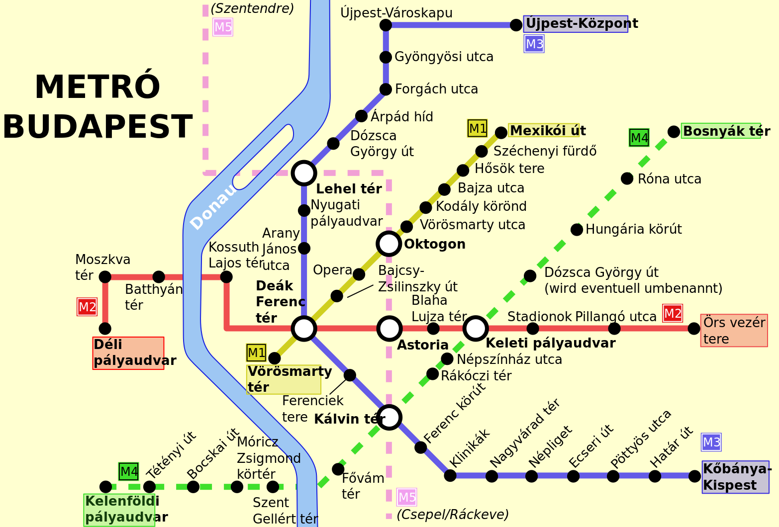 ملف:Budapest Metro map.svg - المعرفة