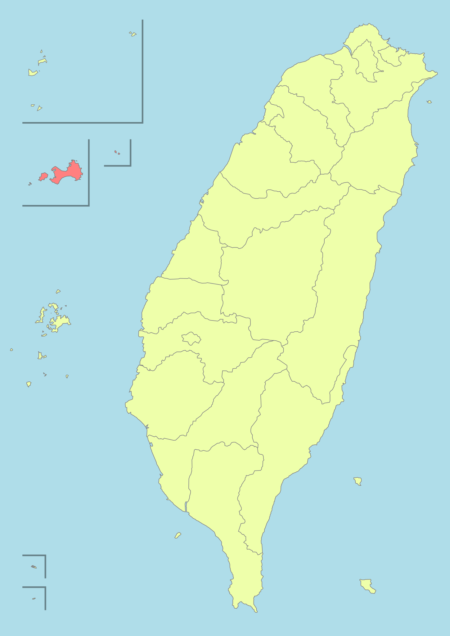 ملف:Taiwan ROC political division map Kinmen Fukien.svg - المعرفة