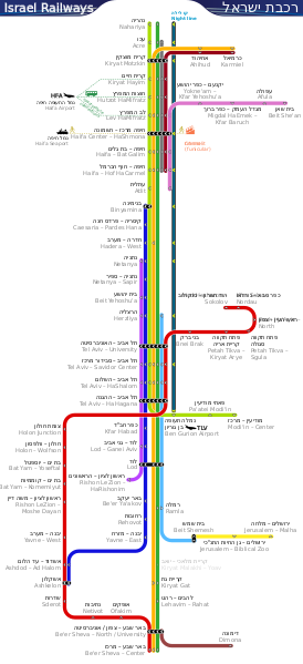 ملف:Israel Railway map Hebrew English sb.svg - المعرفة
