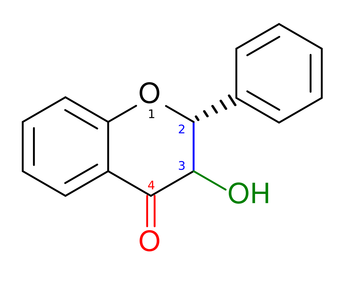 ملف:Flavanonol skeleton colored.svg - المعرفة
