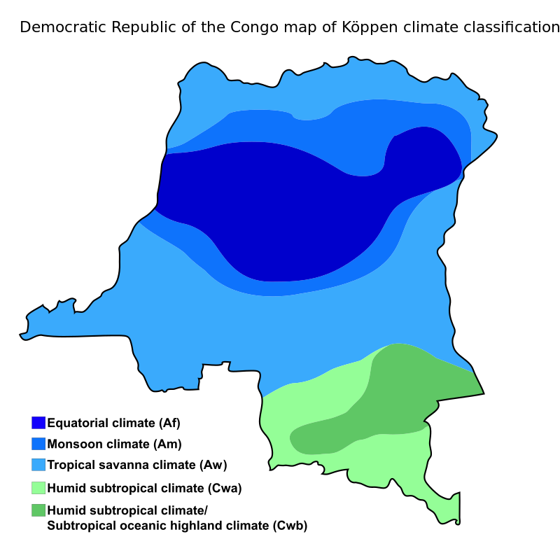 ملف:Democratic Republic of the Congo map of Köppen climate ...