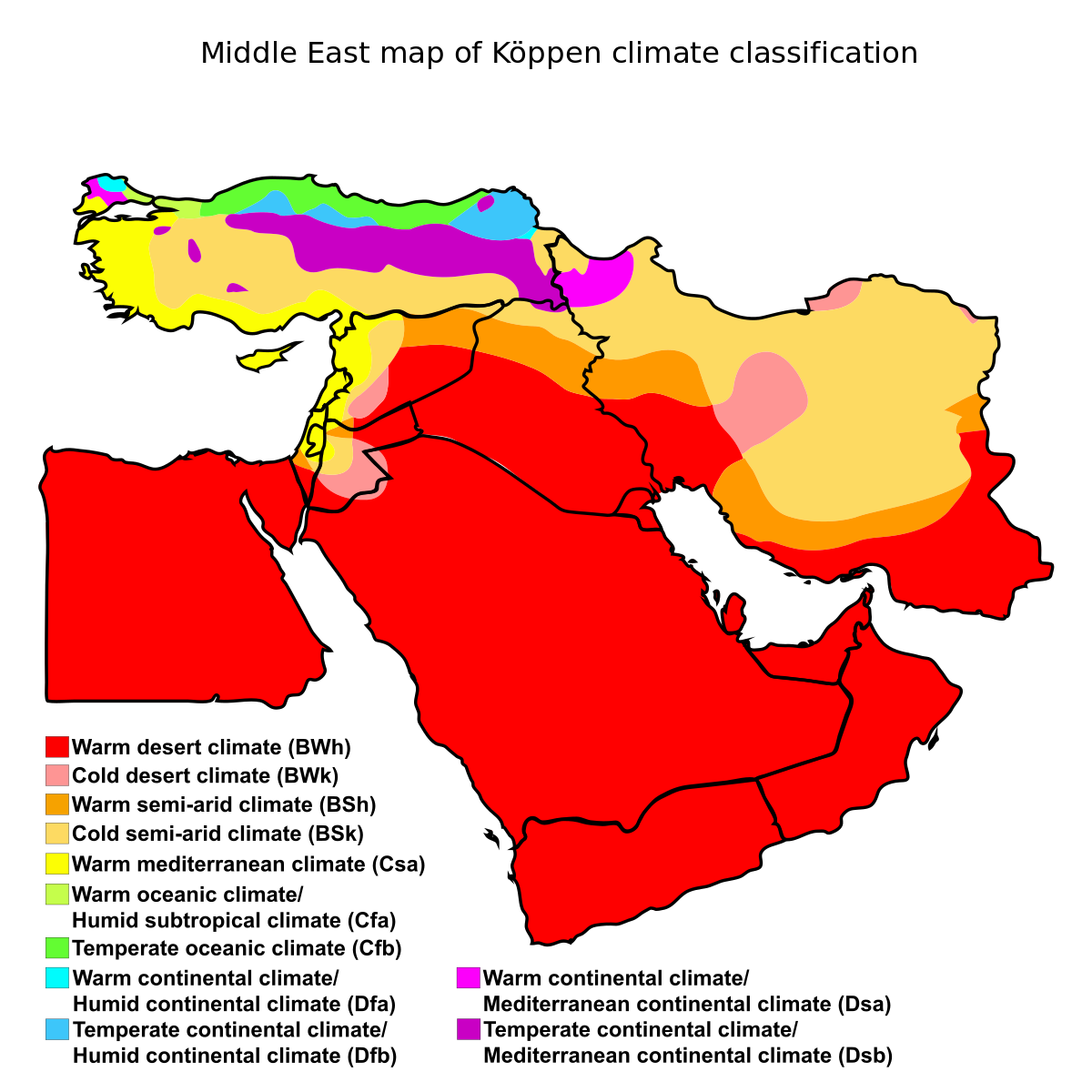ملف:Middle East map of Köppen climate classification.svg - المعرفة