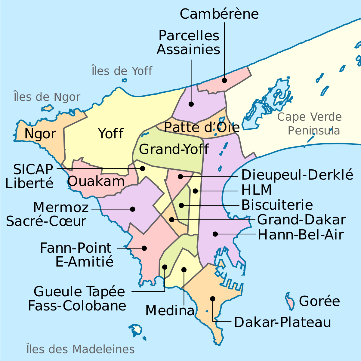 ملف:Dakar districts.svg - المعرفة