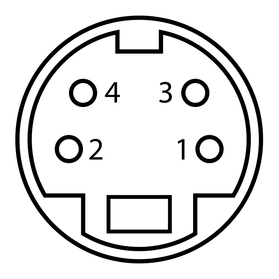 ملف:MiniDIN-4 Connector Pinout.svg - المعرفة