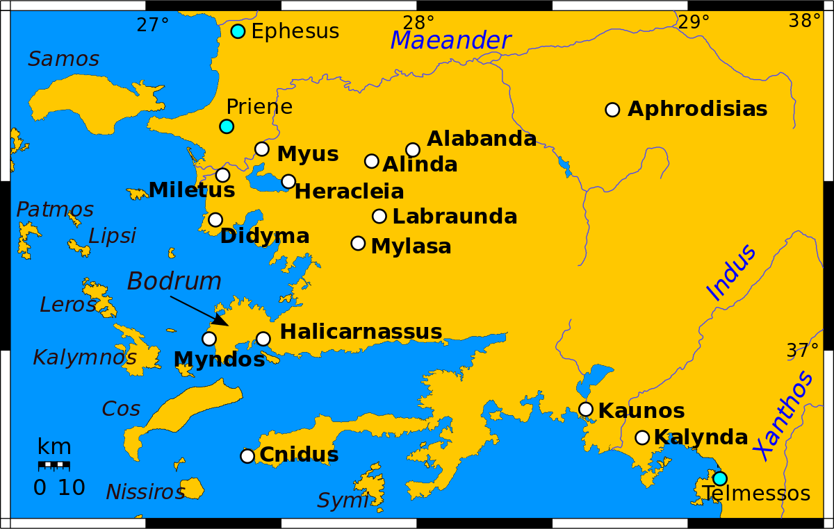 ملف:Map of Caria.svg - المعرفة