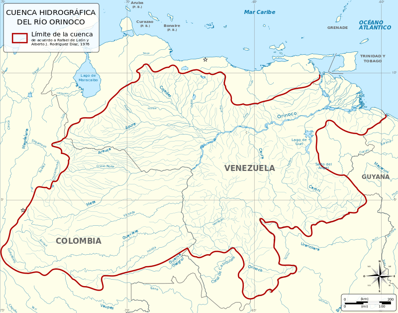 ملف:Orinoco drainage basin map (plain)-es.svg - المعرفة