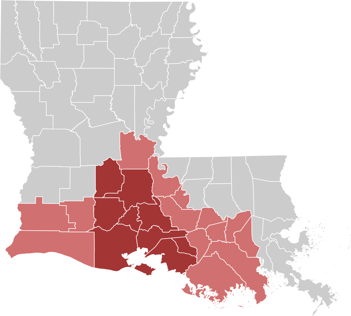 ملف:Acadiana Louisiana region map.svg - المعرفة